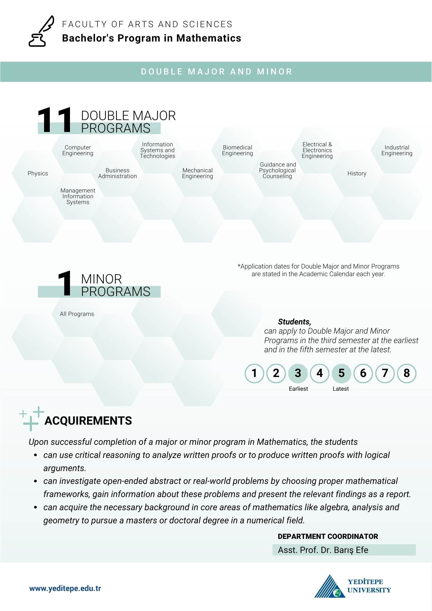 Double Major & Minor Programs | Yeditepe University